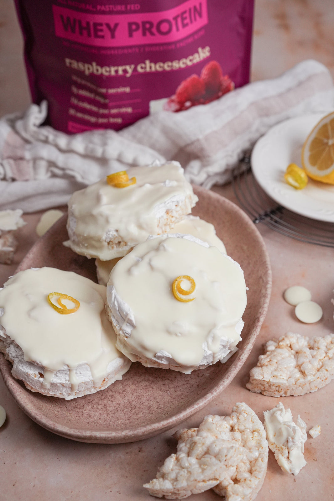 Raspberry Cheesecake Fluff Rice Cakes – ProDough Protein Bakeshop