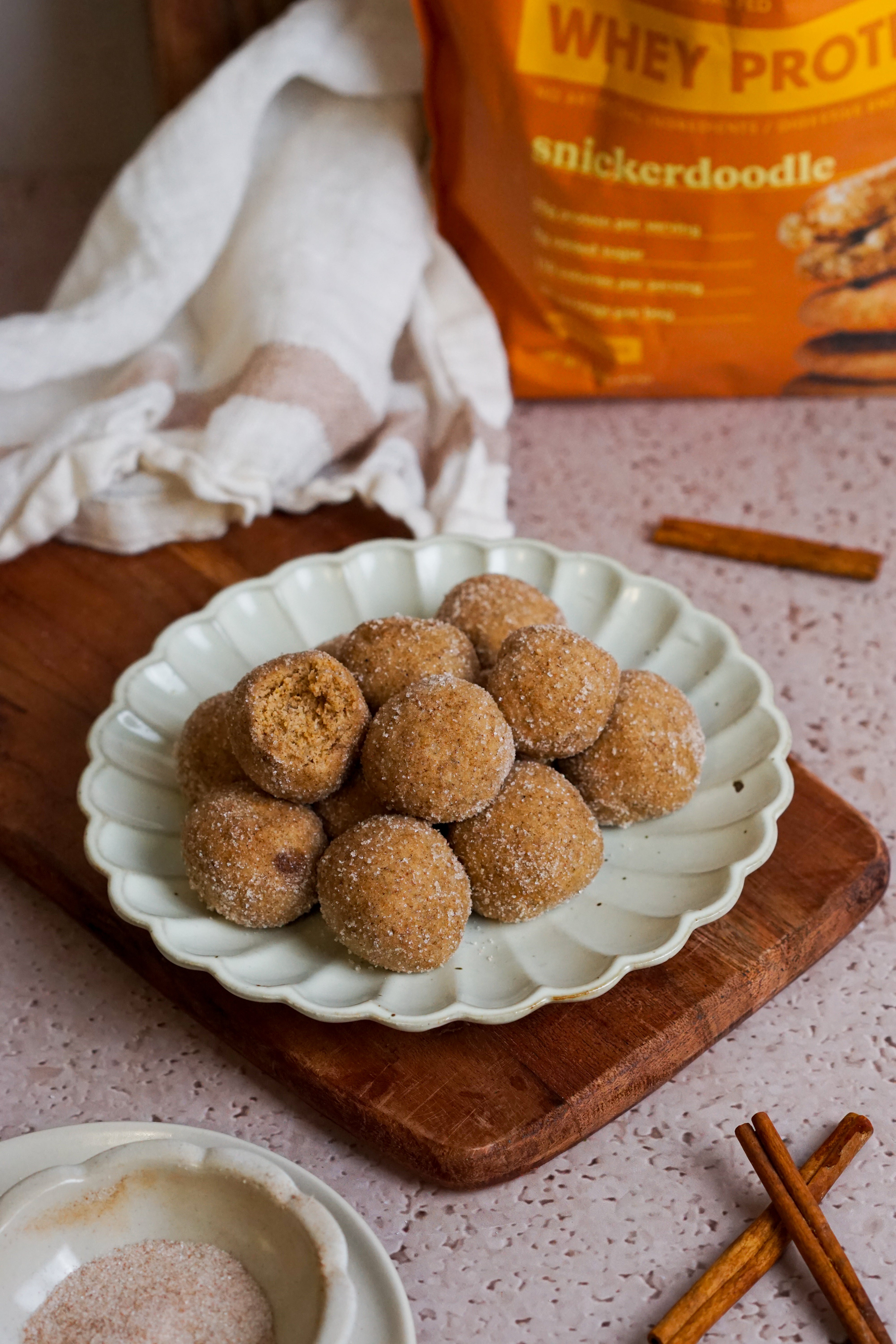 No-Bake Snickerdoodle Protein Bites – ProDough Protein Bakeshop