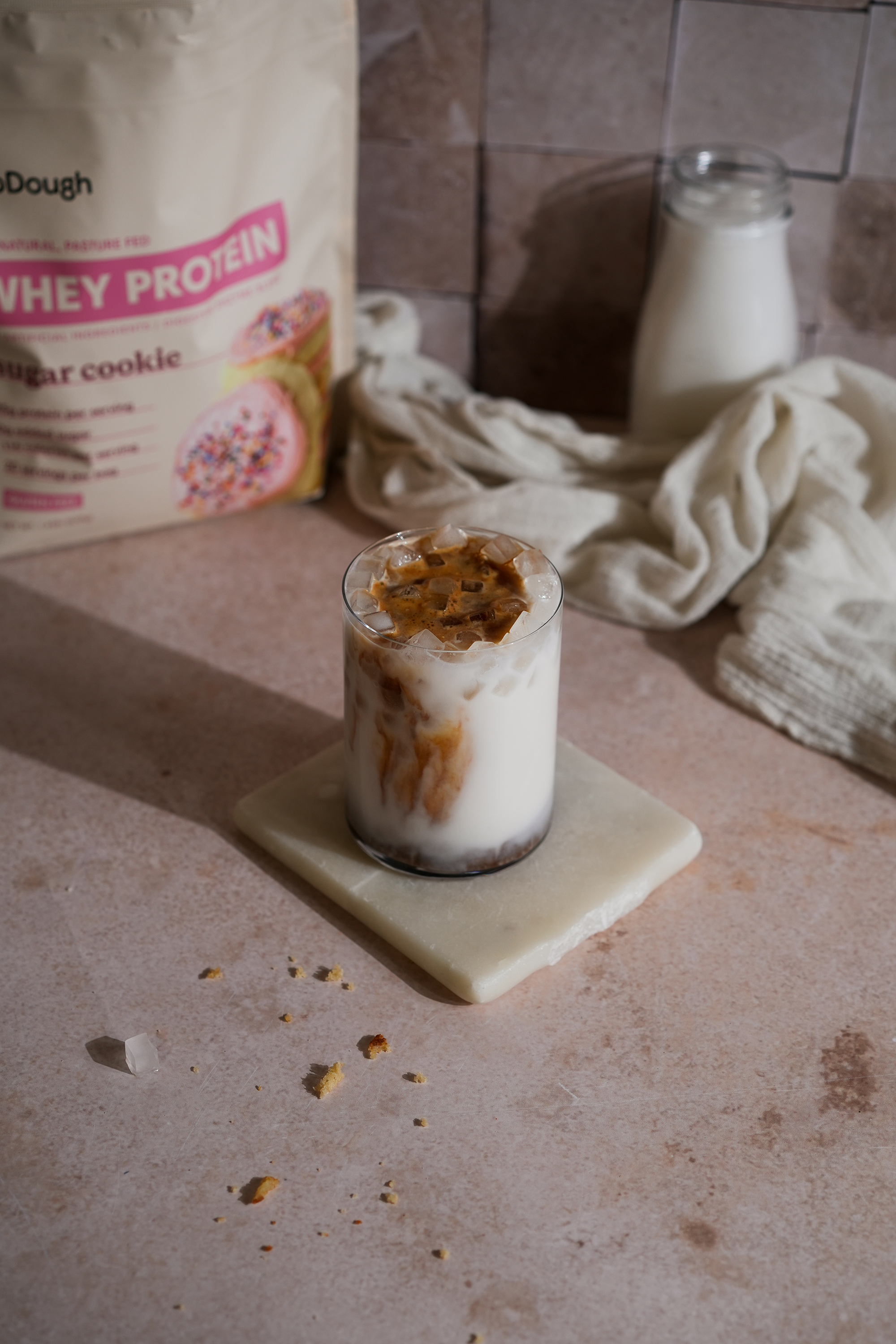 Sugar Cookie Protein Latte w/ Almond Milk – ProDough Protein Bakeshop